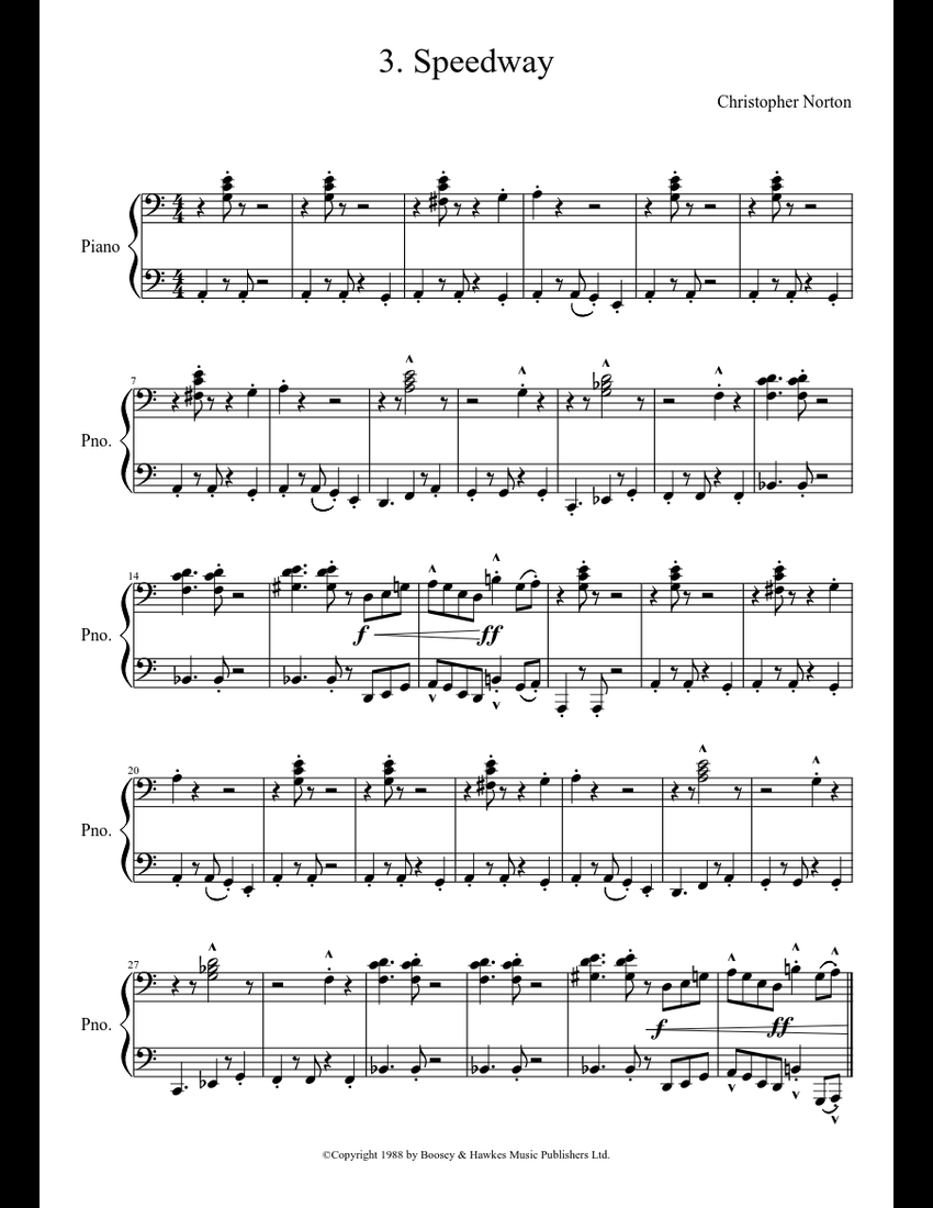 3. Speedway_Christopher_Norton sheet music download free in PDF or MIDI