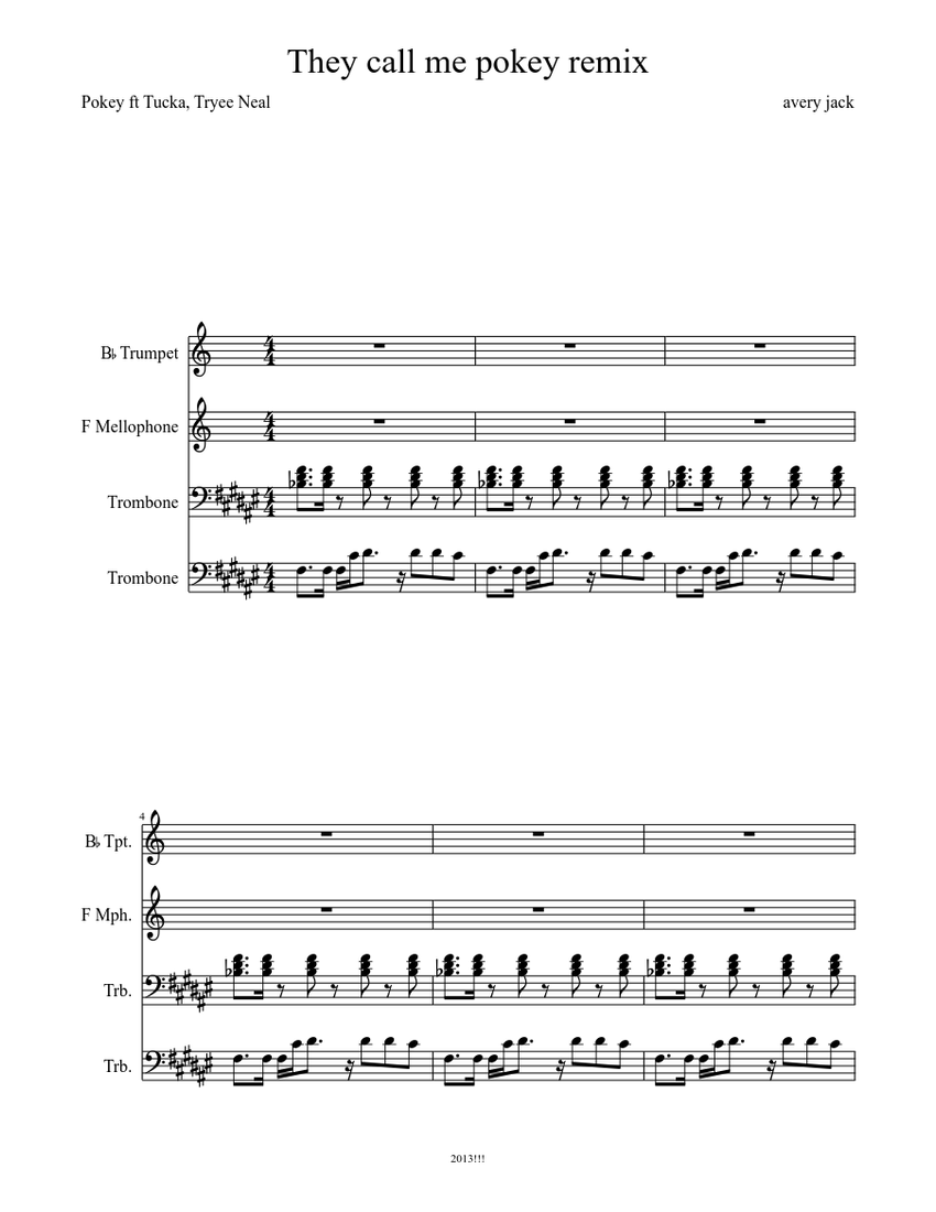 They call me pokey remix Sheet music | Download free in PDF or MIDI ...