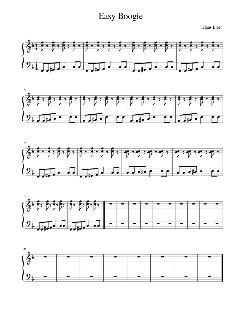 Easy Boogie Sheet music for Piano (Solo) | Musescore.com