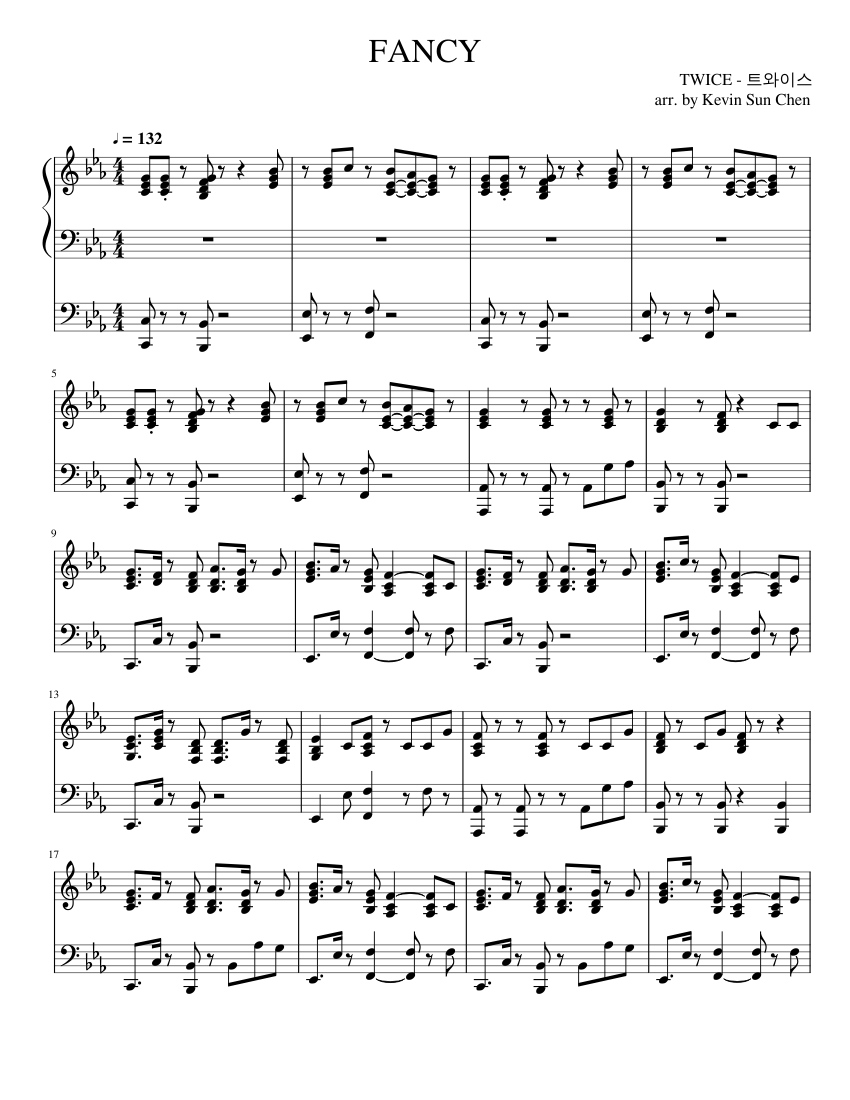 TWICE - "FANCY" Sheet music for Piano | Download free in PDF or MIDI ...