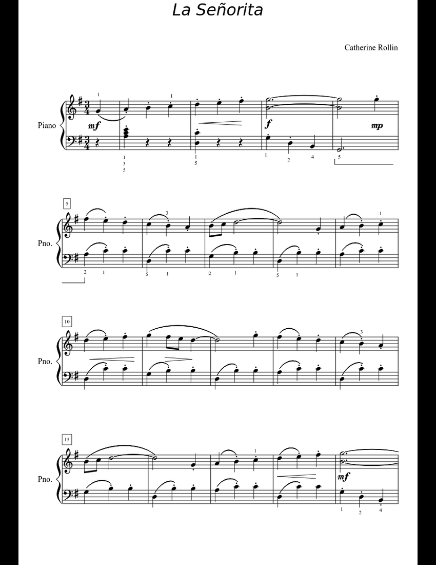 La Señorita - Catherine Rollin sheet music download free in PDF or MIDI