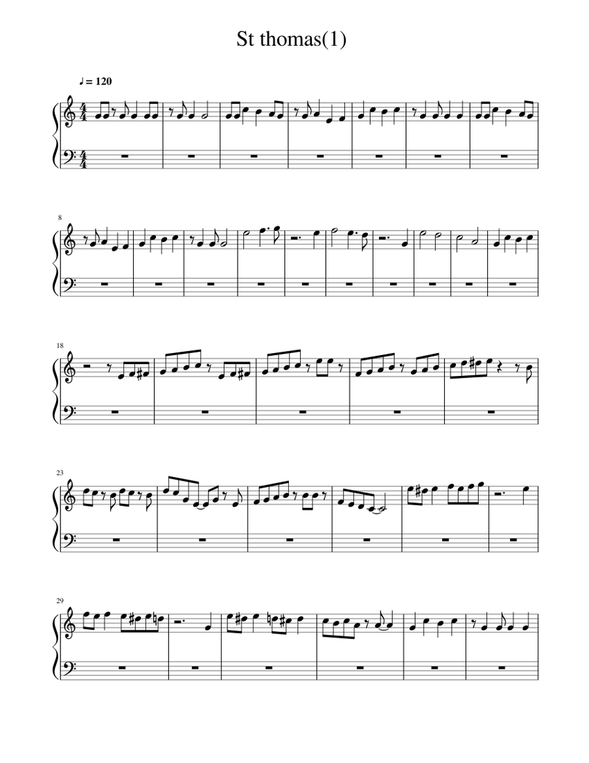 St Thomas (1) Sheet music for Piano (Solo) | Musescore.com