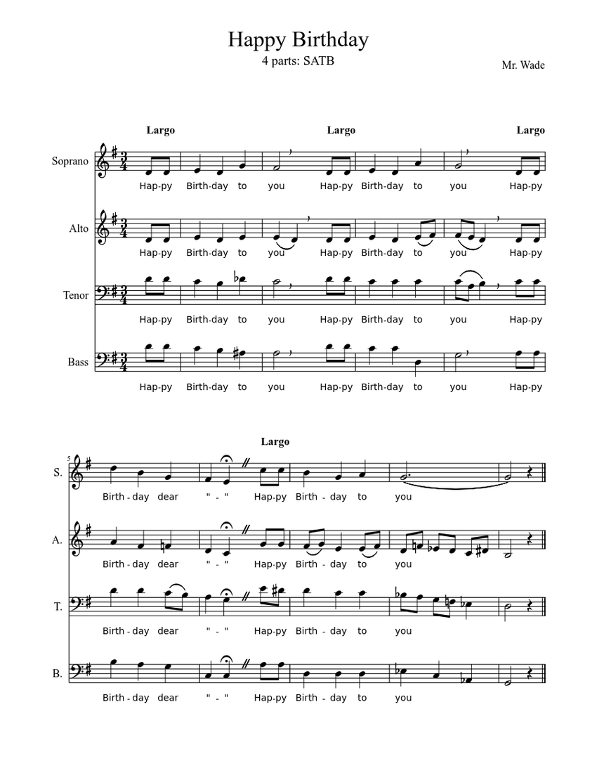 Happy Birthday Sheet music | Download free in PDF or MIDI | Musescore.com