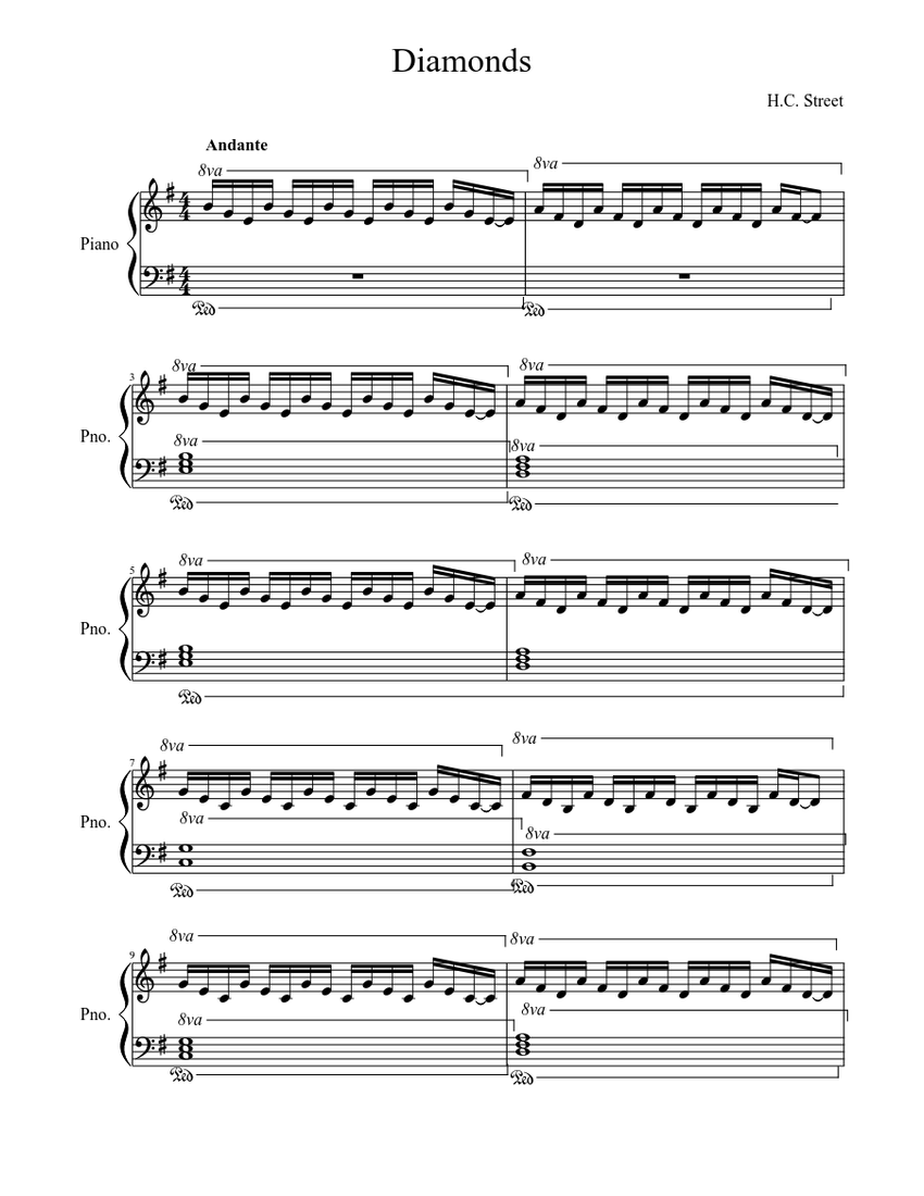 Diamonds Sheet music | Download free in PDF or MIDI | Musescore.com