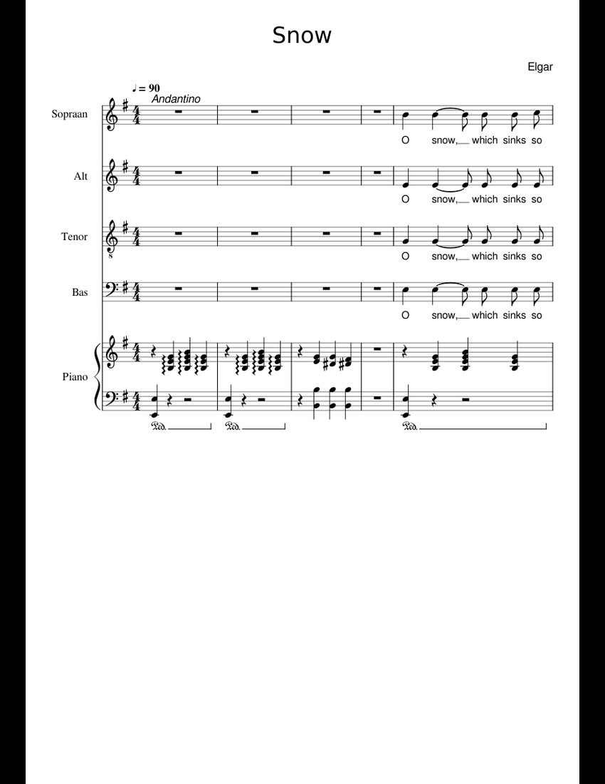 The Snow sheet music for Piano, Voice download free in PDF or MIDI