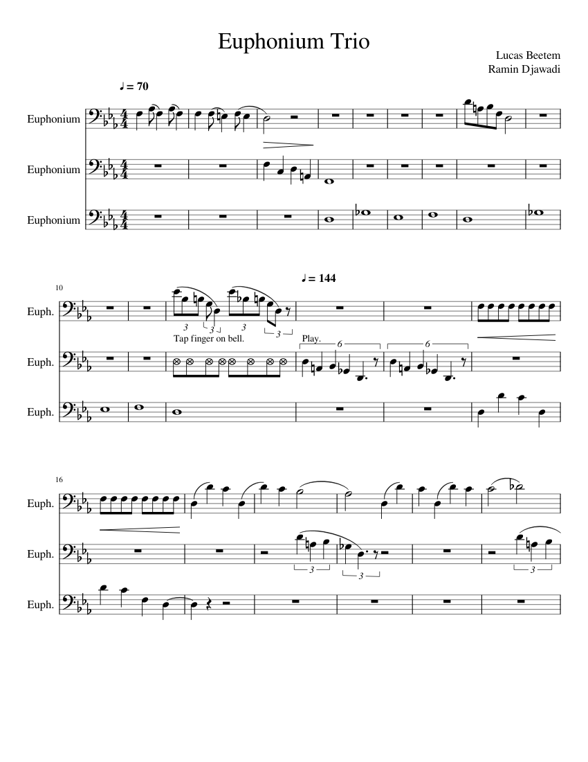 Euphonium Trio Sheet music for Euphonium (Mixed Trio) | Musescore.com