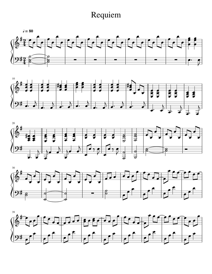 Requiem Sheet music for Piano (Solo) | Musescore.com