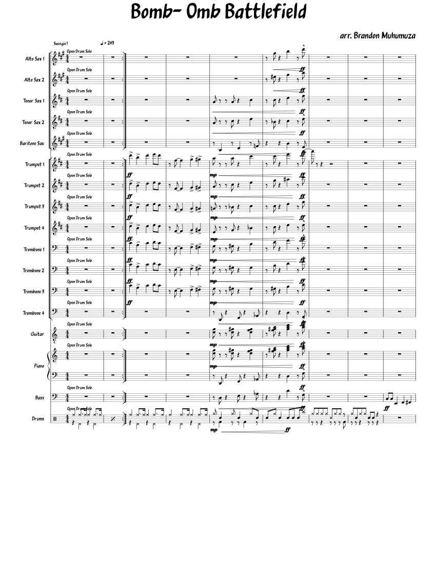 Bomb Omb Battlefield Sheet music for Piano, Trumpet (In B Flat ...