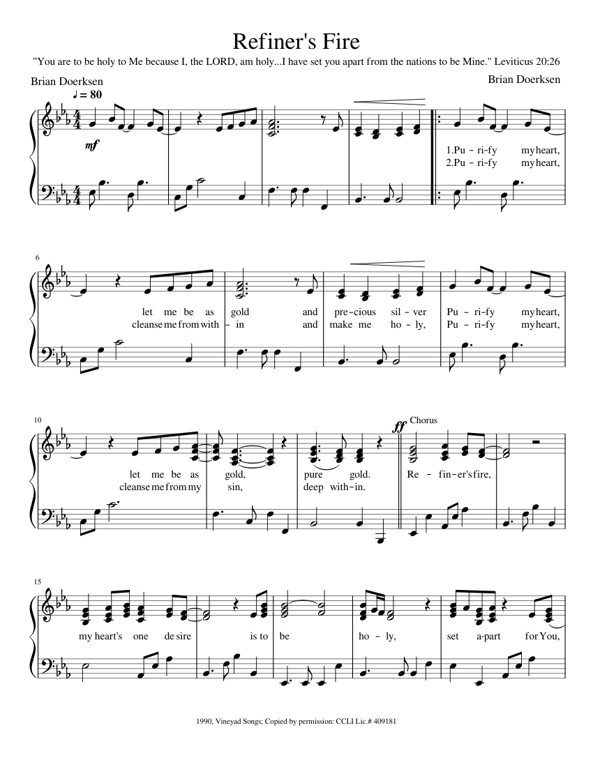 Refiner's Fire sheet music for Guitar download free in PDF or MIDI