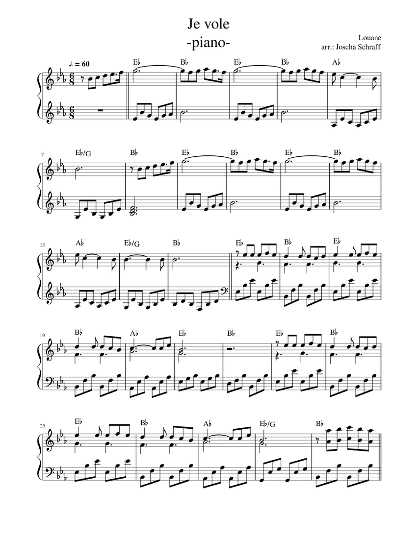 Louane - Je vole (piano) Sheet music for Piano | Download free in PDF ...
