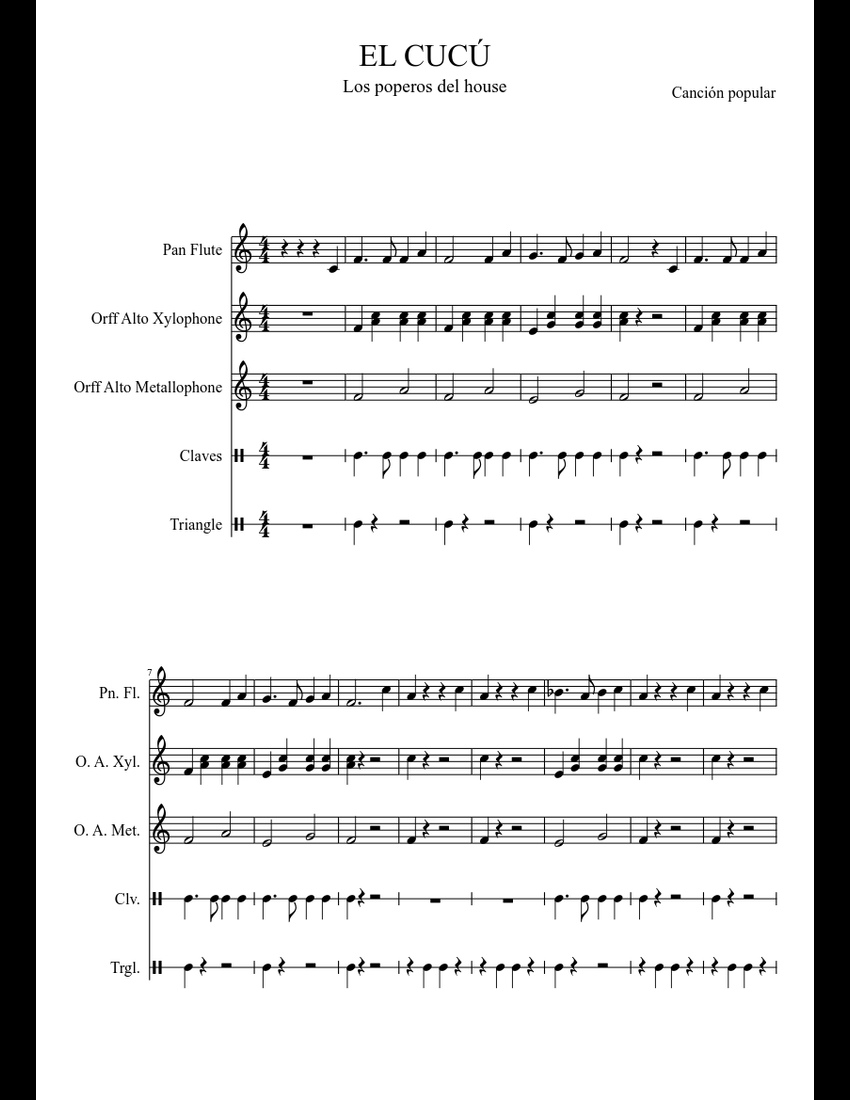 El cucú sheet music download free in PDF or MIDI