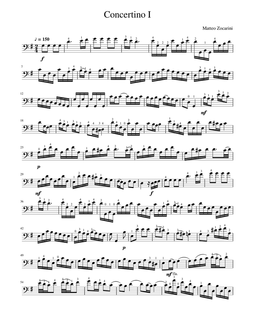 Concertino I Sheet music for Cello (Solo) | Musescore.com