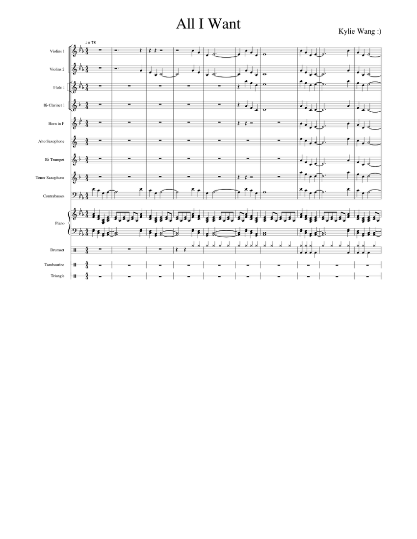 All I Want - Olivia Rodrigo (HSMTMTS) Sheet music for Piano, Trumpet ...