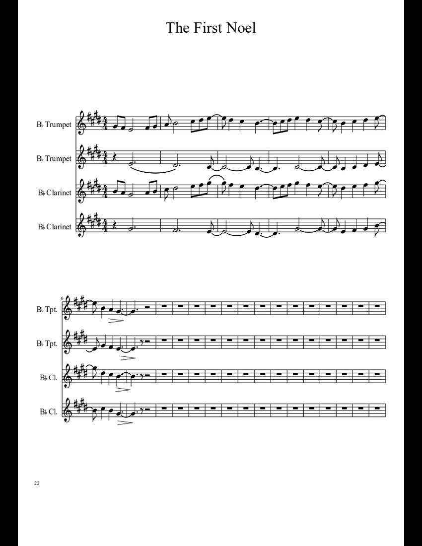 The First Noel sheet music download free in PDF or MIDI