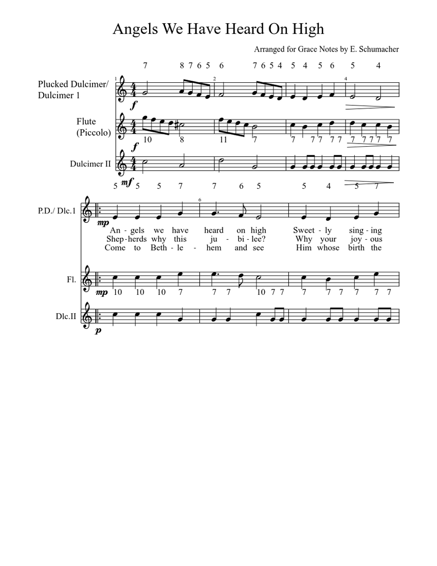 Angels We Have Heard on High Sheet music | Download free in PDF or MIDI ...