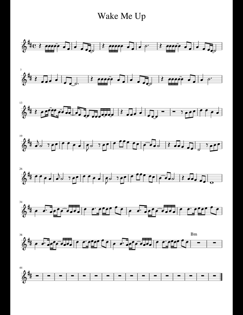 Wake Me Up For Violin And Mandoline sheet music for Violin download ...