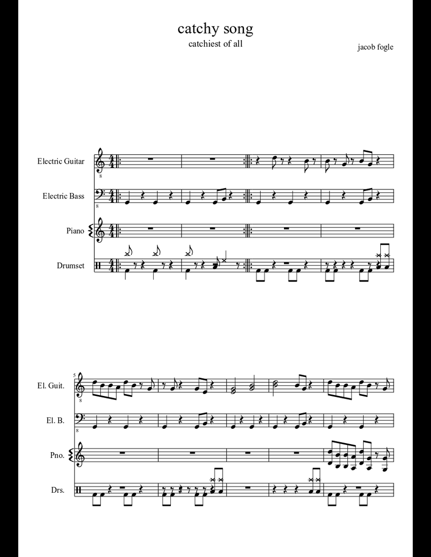 catchy song sheet music download free in PDF or MIDI