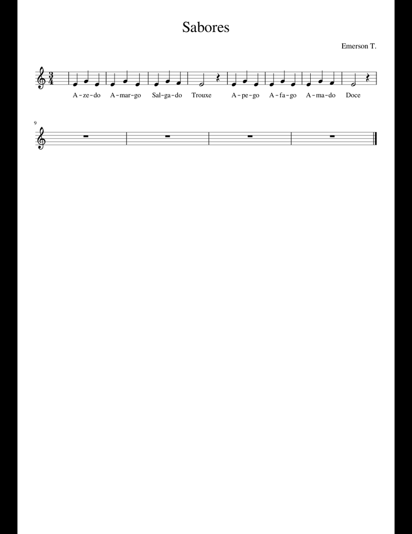 Sabores sheet music for Piano download free in PDF or MIDI