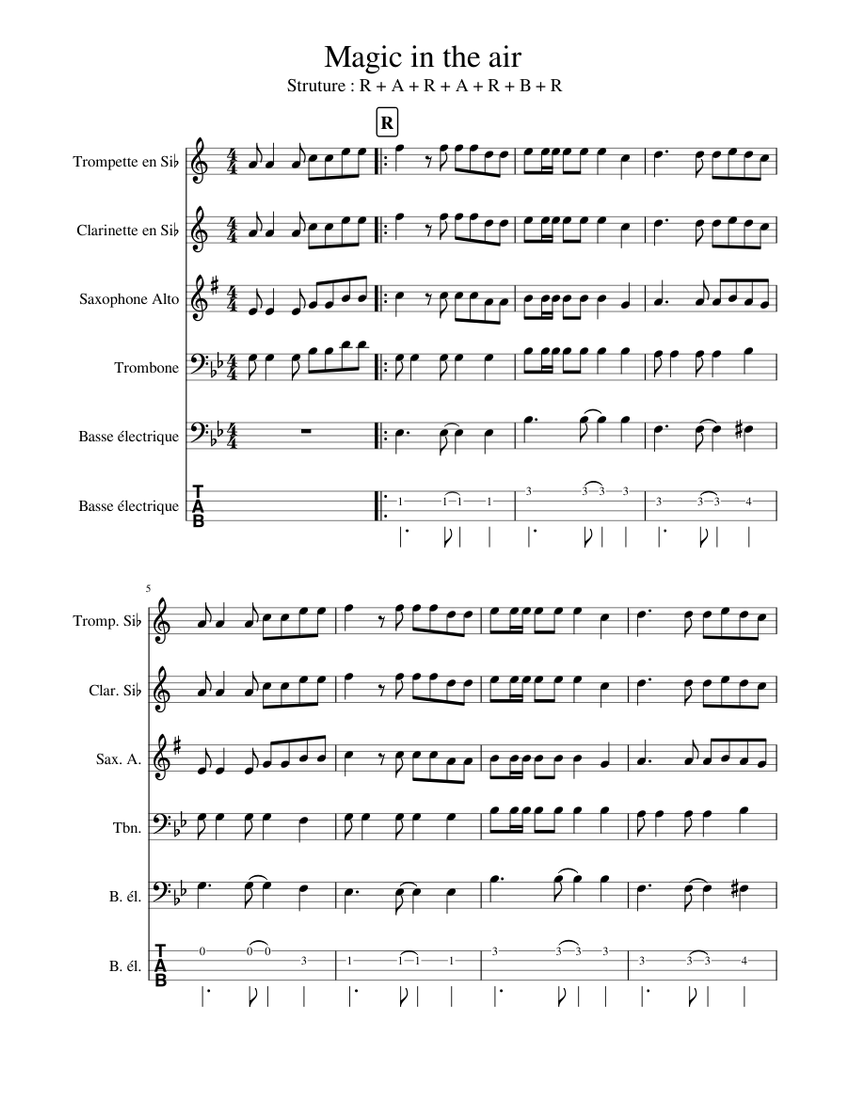 Magic in the air - Magic System Sheet music for Trumpet (In B Flat ...