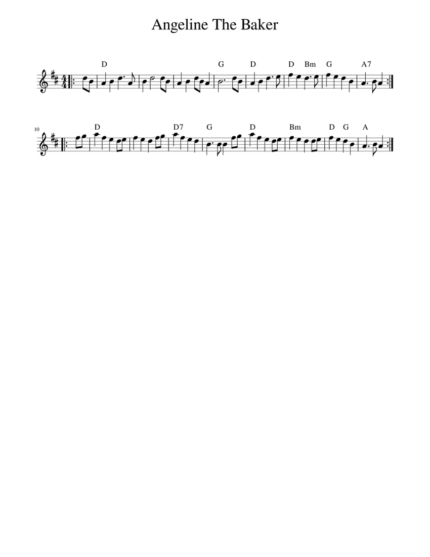 Angeline The Baker Sheet music | Musescore.com