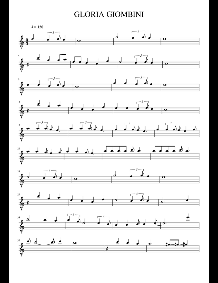 GLORIA GIOMBINI sheet music for Guitar download free in PDF or MIDI