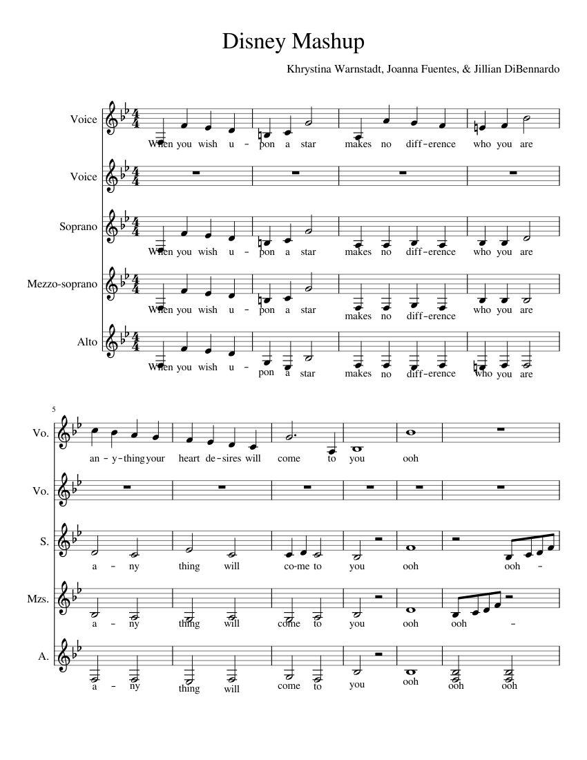 Disney Mashup sheet music for Piano download free in PDF or MIDI
