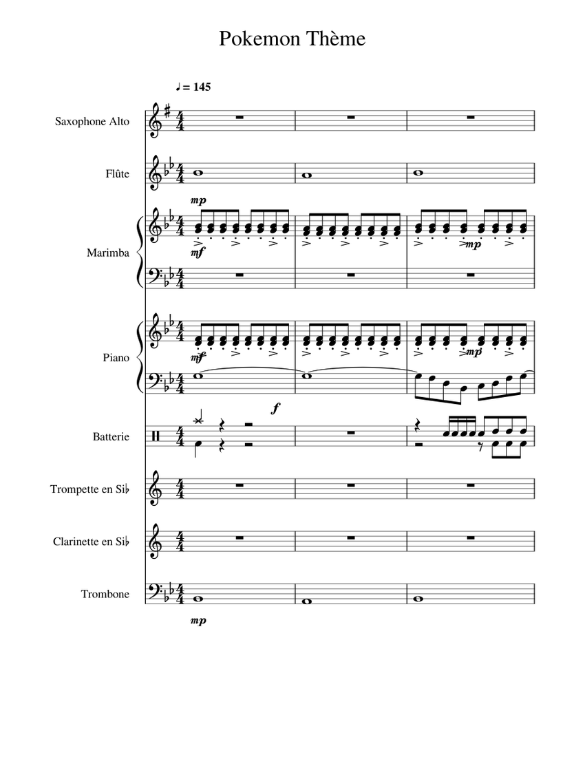 Pokemon Theme Sheet music for Piano, Trumpet (In B Flat), Trombone ...