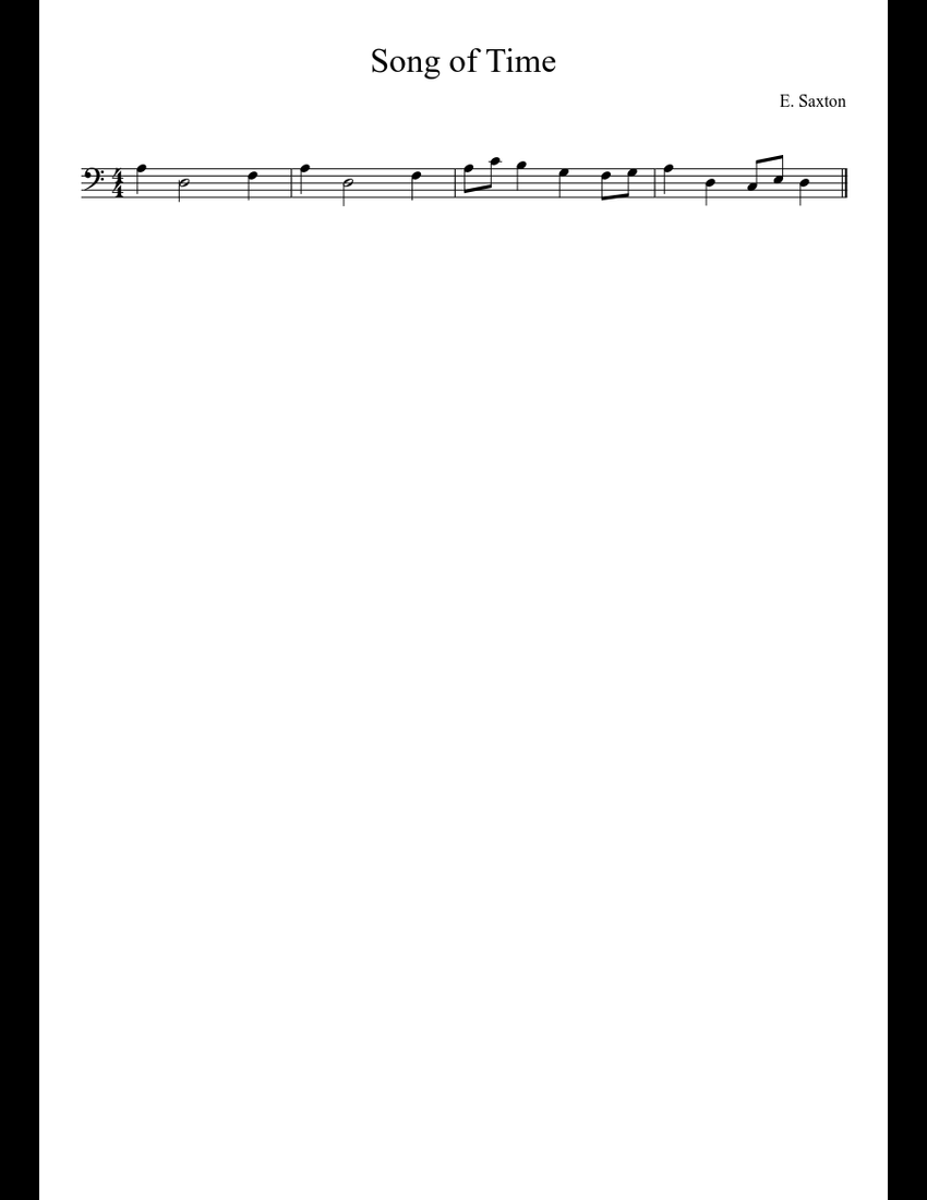 Song of Time sheet music download free in PDF or MIDI