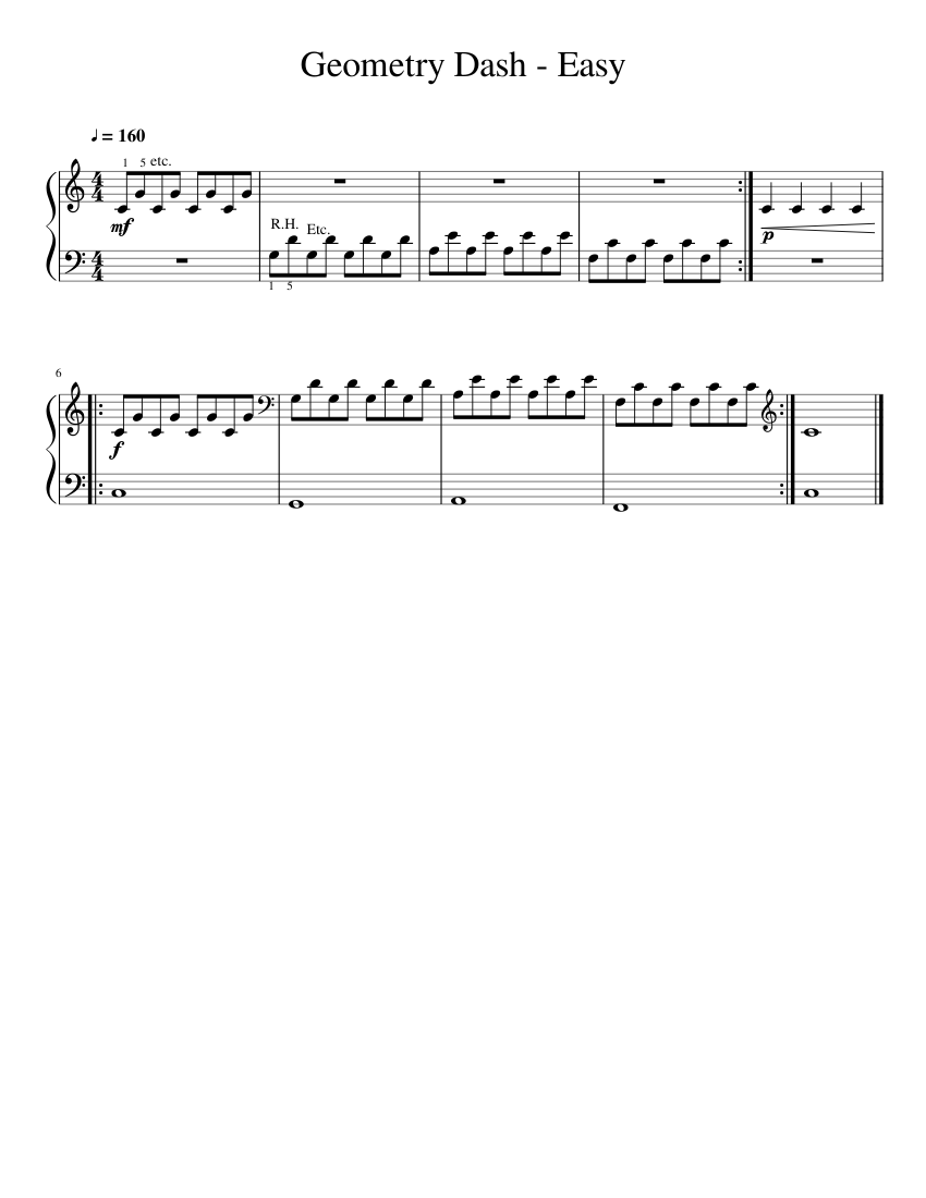 Geometry Dash Easy Sheet Music For Piano Download Free In PDF Or MIDI Geometry Dash Easy Sheet Music For Piano Download Free In PDF Or MIDI