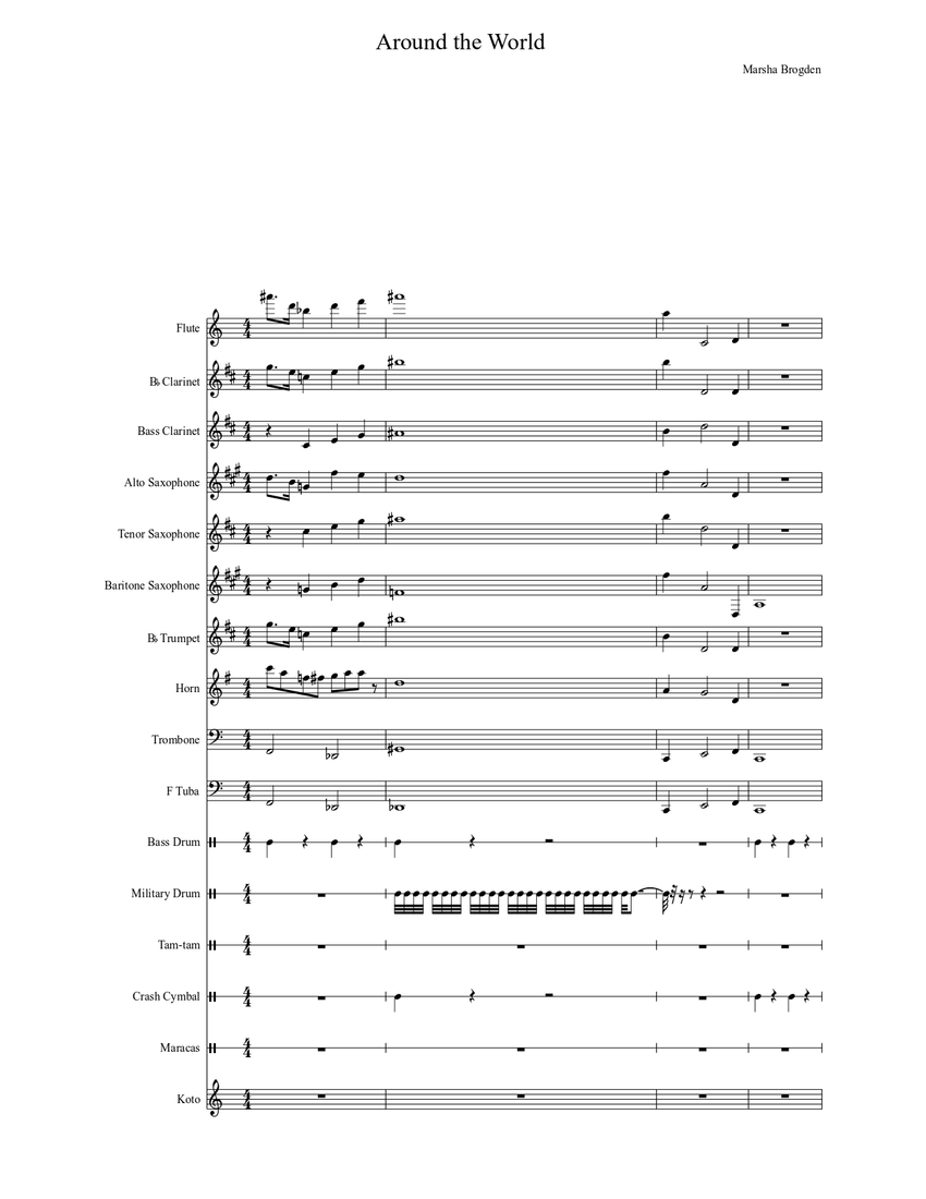 Around the World Sheet music | Download free in PDF or MIDI | Musescore.com