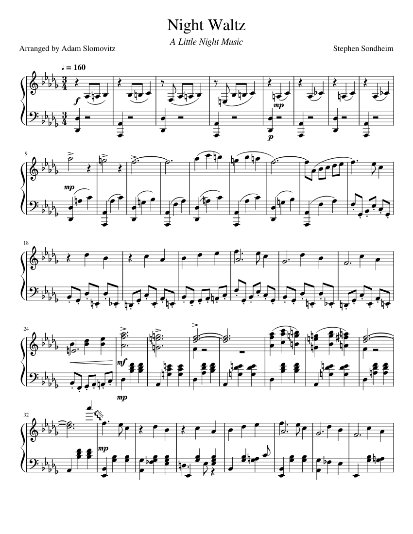 Night Waltz - A Little Night Music Sheet music for Piano (Solo ...