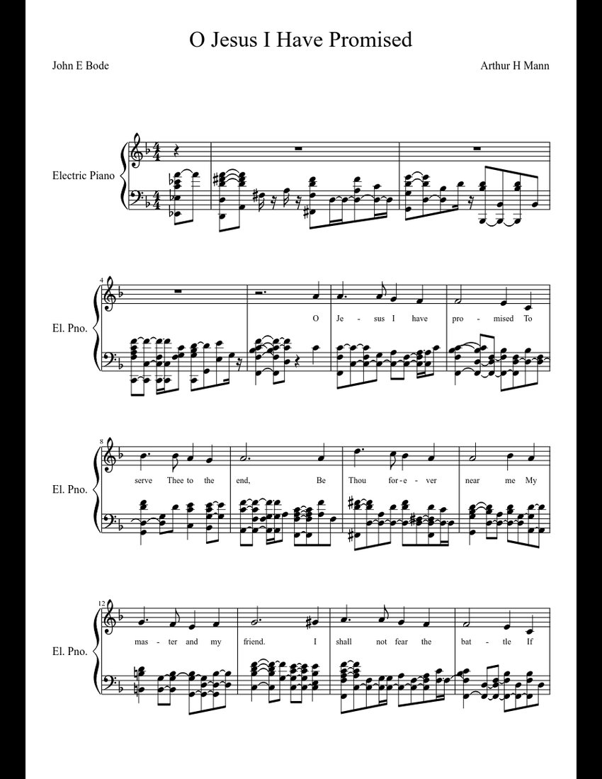 O Jesus I Have Promised sheet music download free in PDF or MIDI