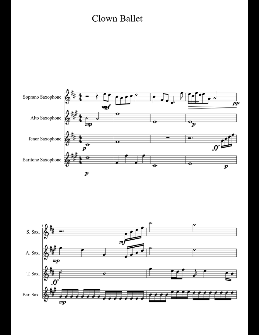Clown Ballet sheet music download free in PDF or MIDI