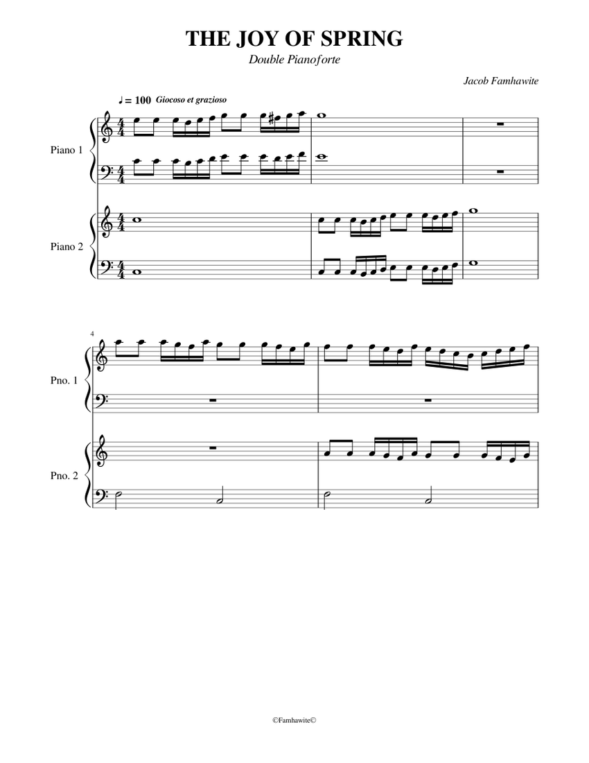 The Joy of Spring Sheet music for Piano | Download free in PDF or MIDI | Musescore.com