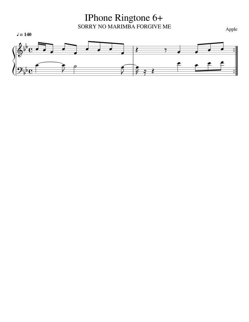 IPhone Ringtone Opening Sheet Music For Piano Download Free In PDF Or MIDI IPhone Ringtone Opening Sheet Music For Piano Download Free In PDF Or MIDI