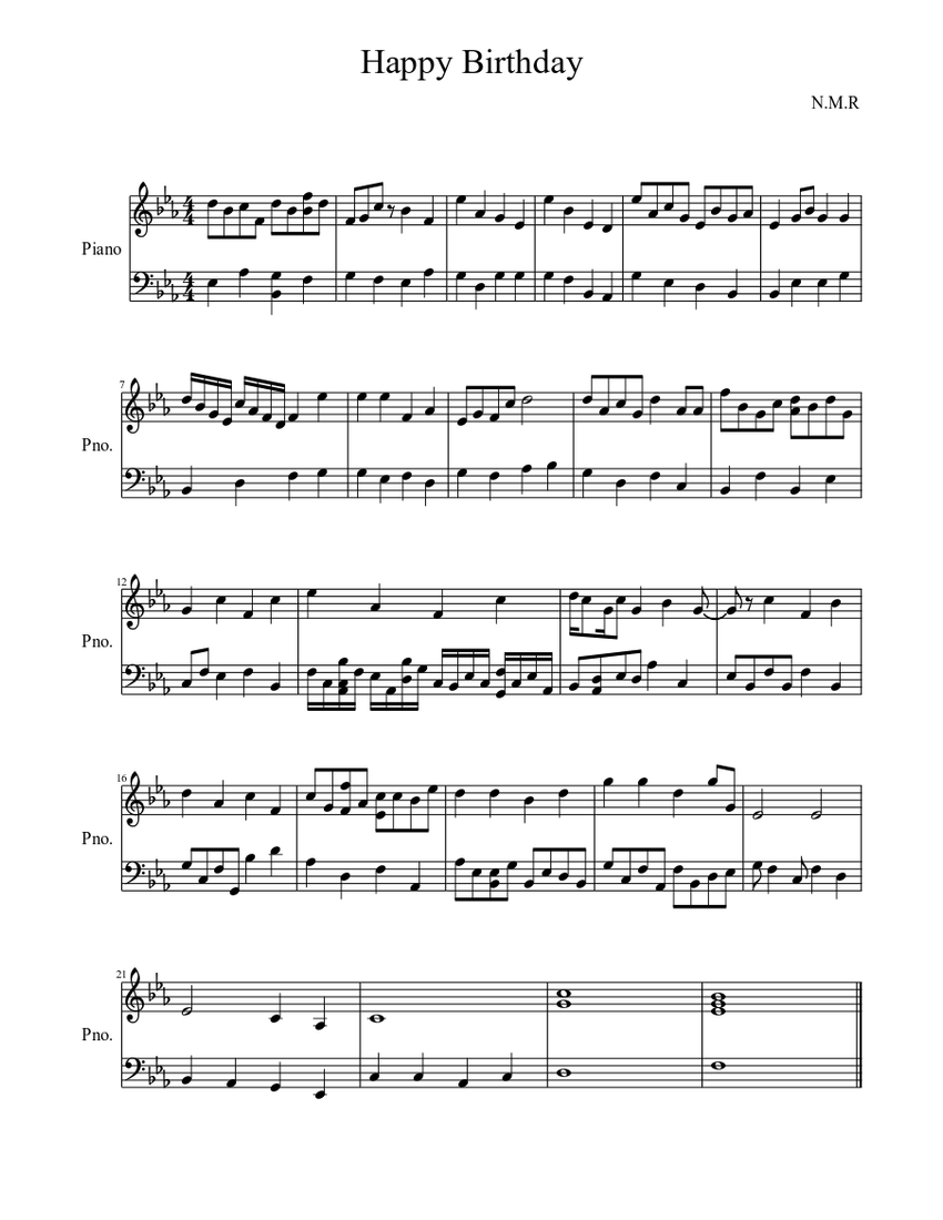 Happy Birthday Sheet music | Download free in PDF or MIDI | Musescore.com