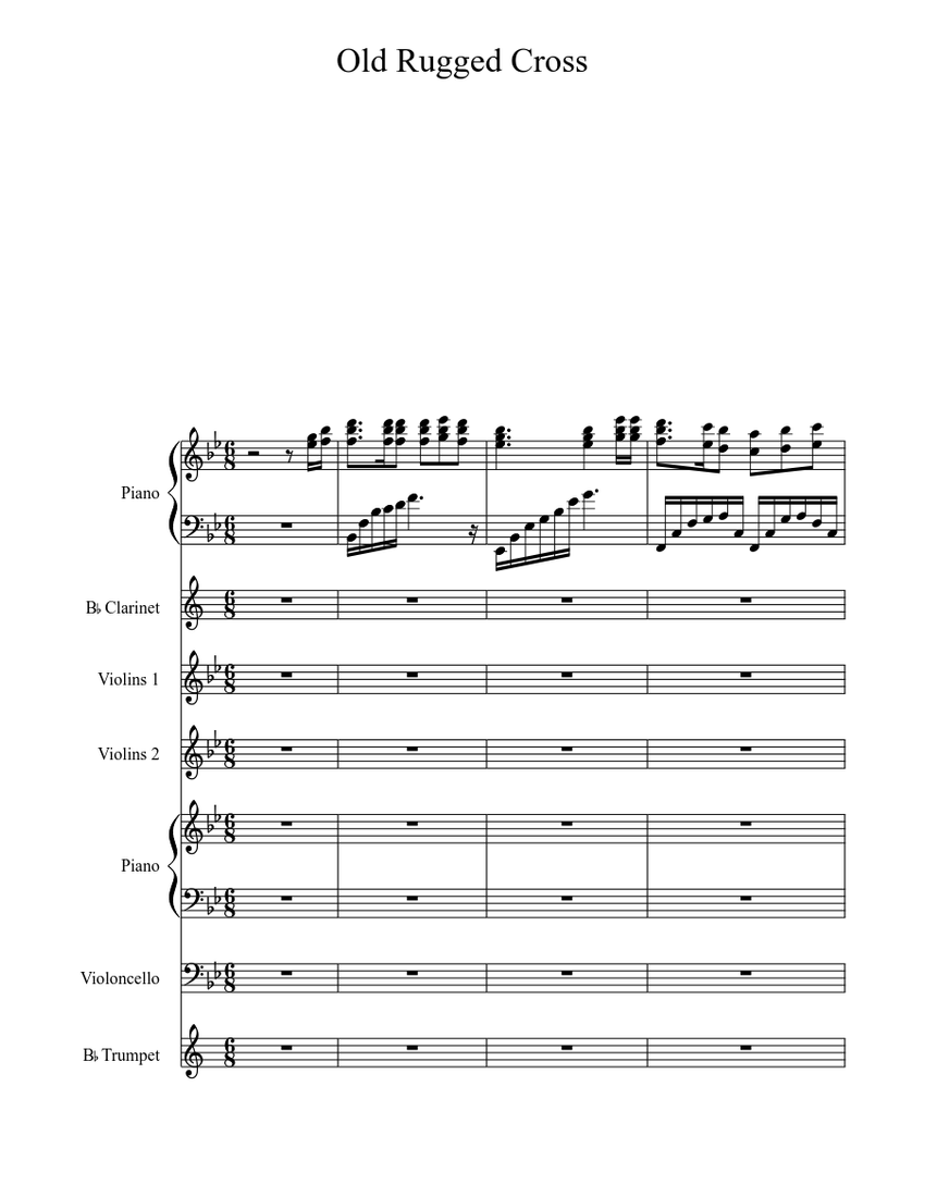 Old Rugged Cross Sheet music for Piano, Trumpet, Clarinet (Mixed ...