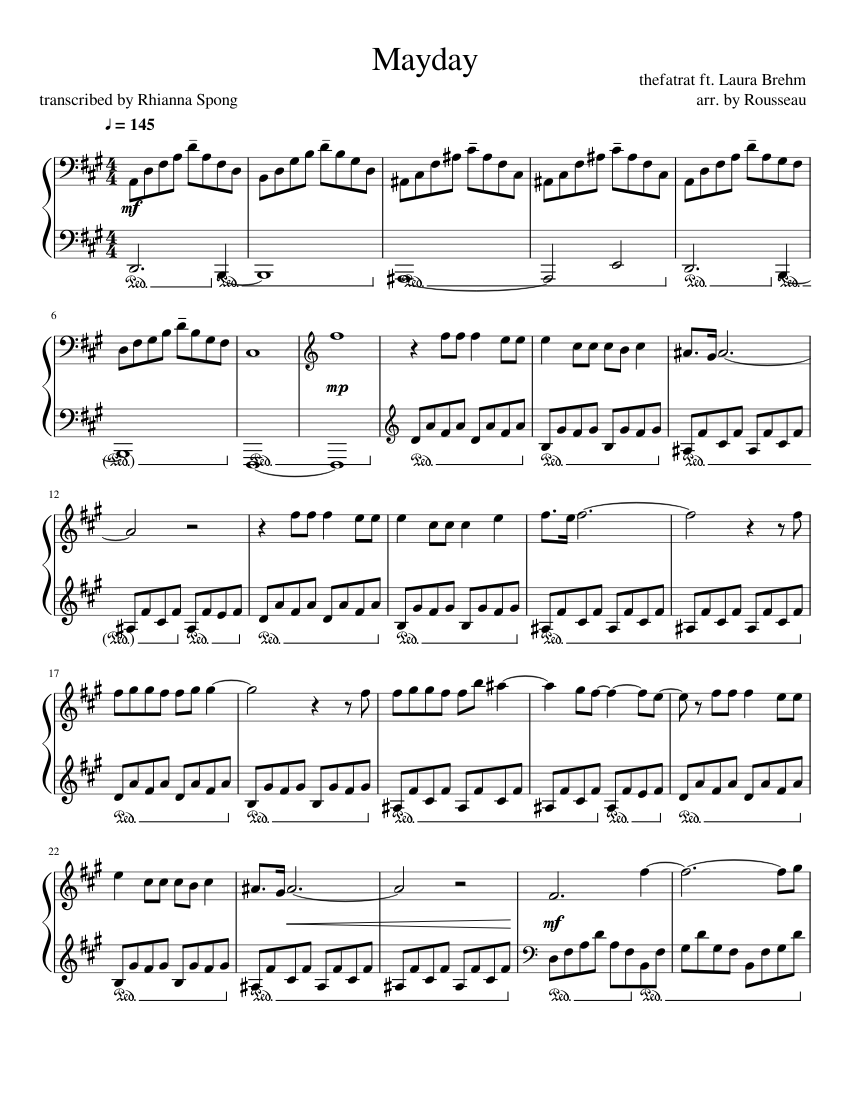 Mayday Sheet music for Piano | Download free in PDF or MIDI | Musescore.com