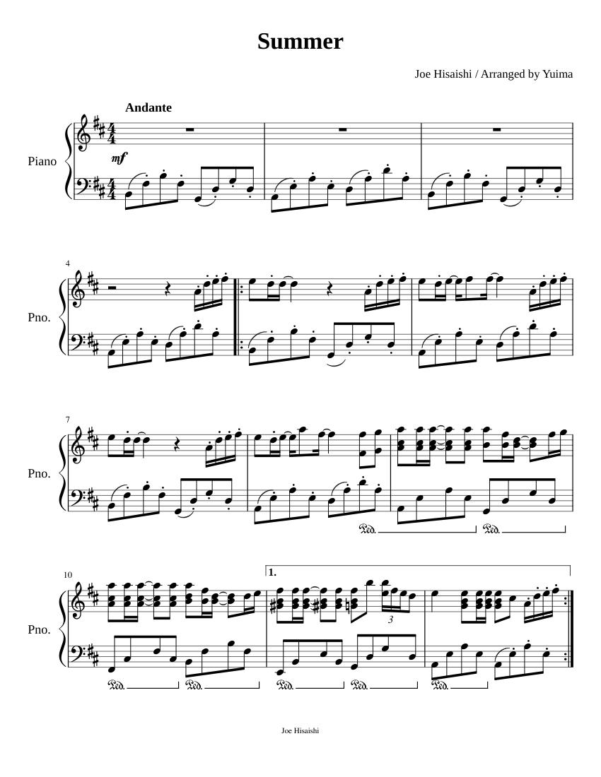 Summer Sheet music for Piano (Solo) | Musescore.com