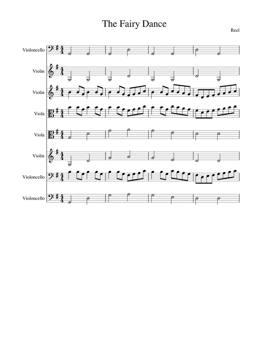 The Fairy Dance Sheet music for Violin, Cello, Viola (String Ensemble ...