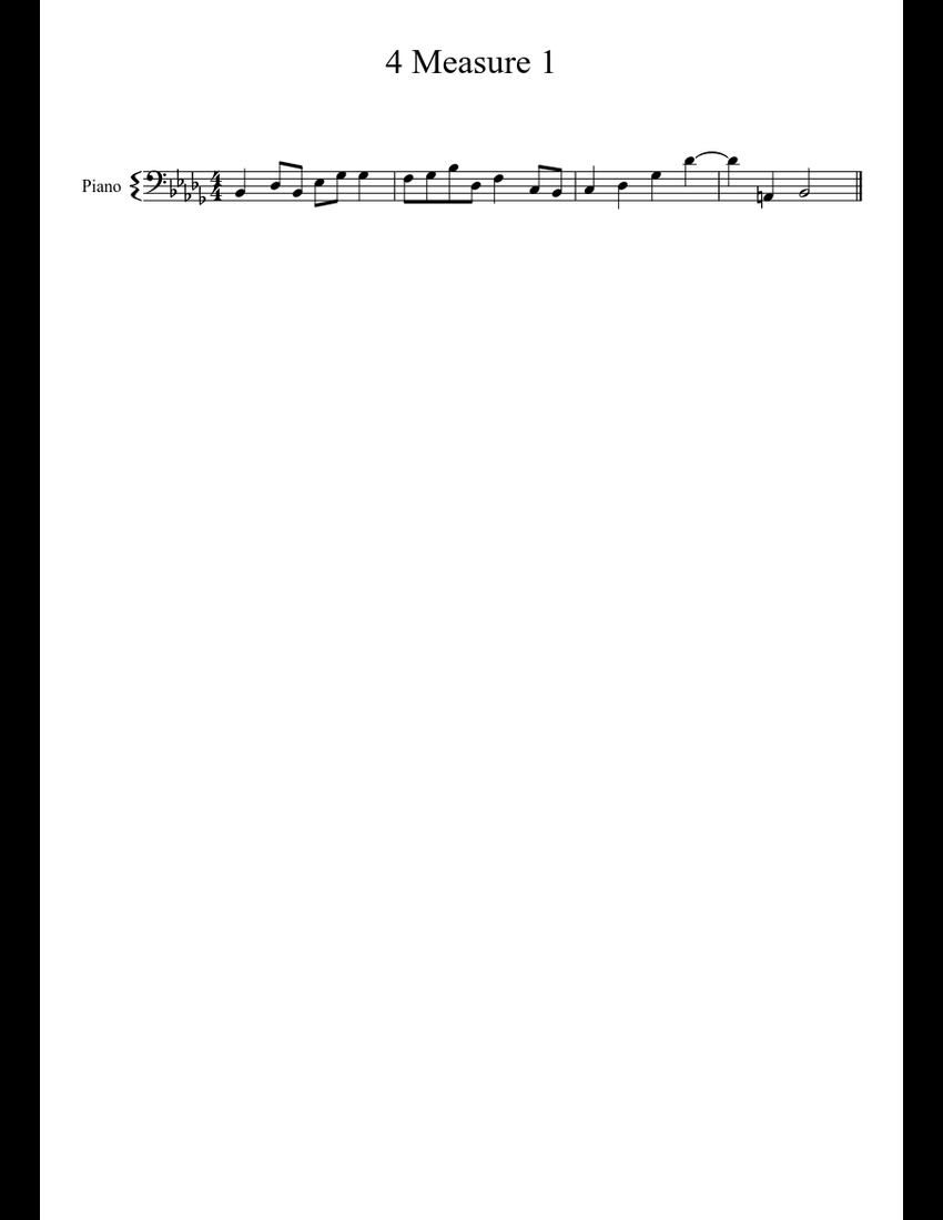 4 Measure Melody sheet music download free in PDF or MIDI