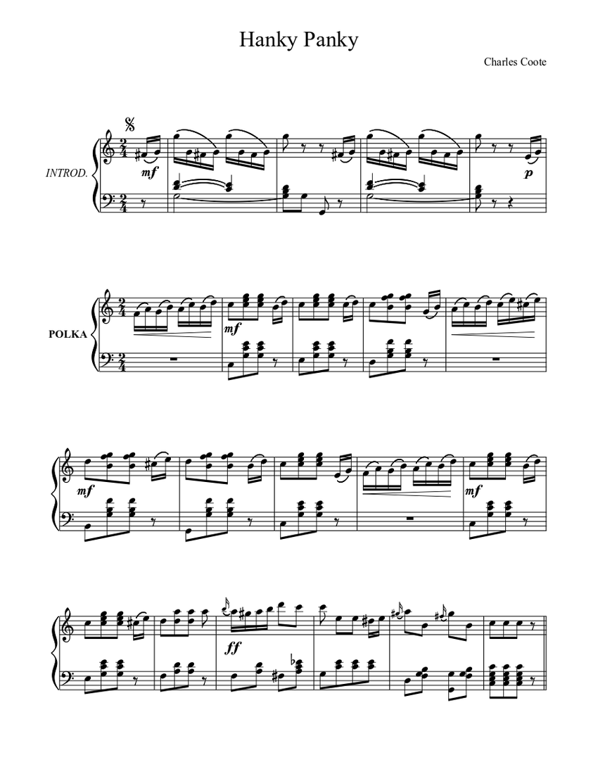 Hanky Panky Sheet music | Download free in PDF or MIDI | Musescore.com