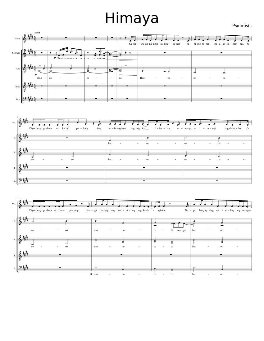 Himaya Sheet music for Bass, Voice (Other) (SATB) | Musescore.com