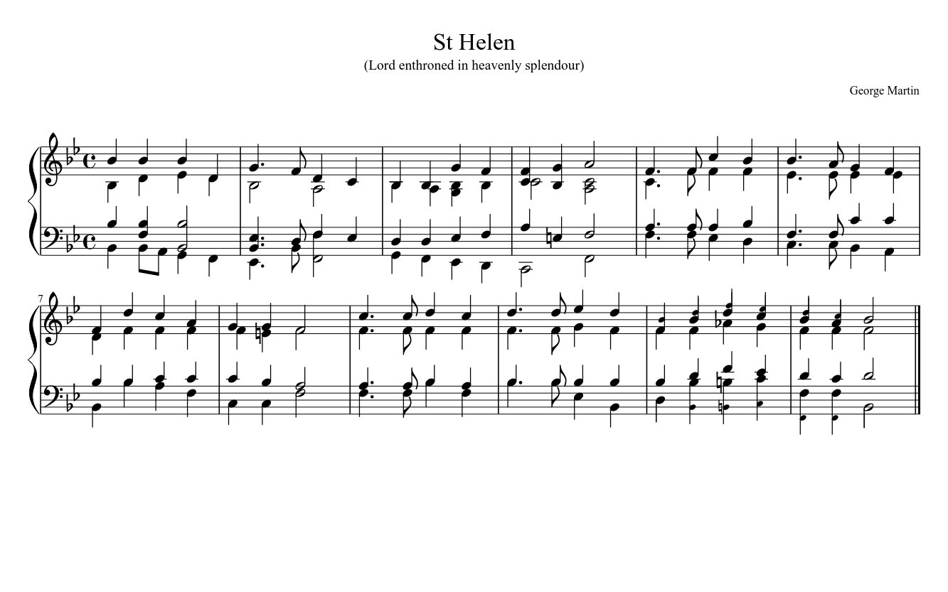 St Helen (Lord Enthroned in heavenly splendour) sheet music download ...