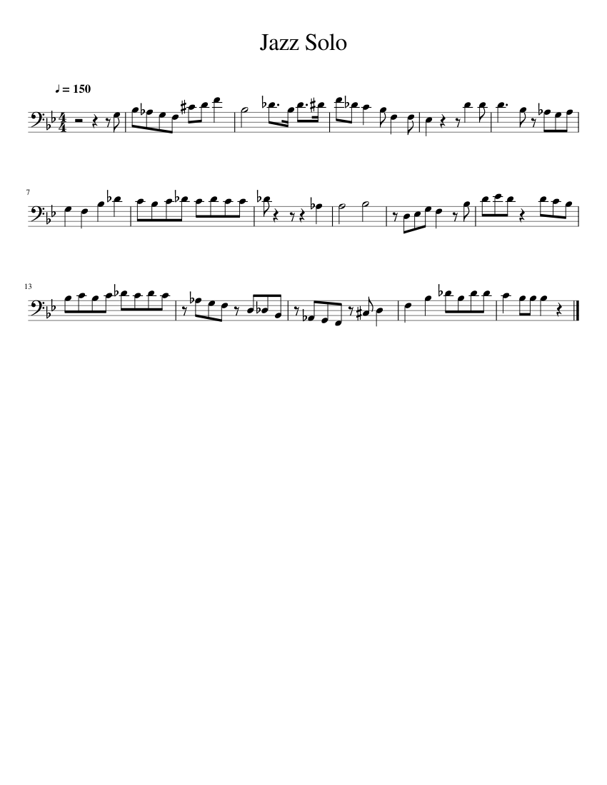 Jazz Solo Sheet music for Trombone | Download free in PDF or MIDI ...