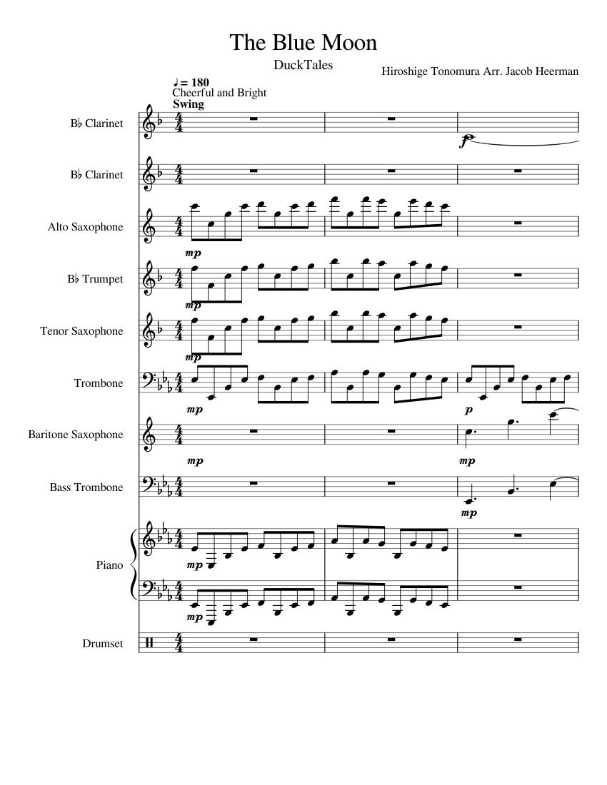 The Blue Moon Sheet music for Piano, Trumpet (In B Flat), Trombone ...