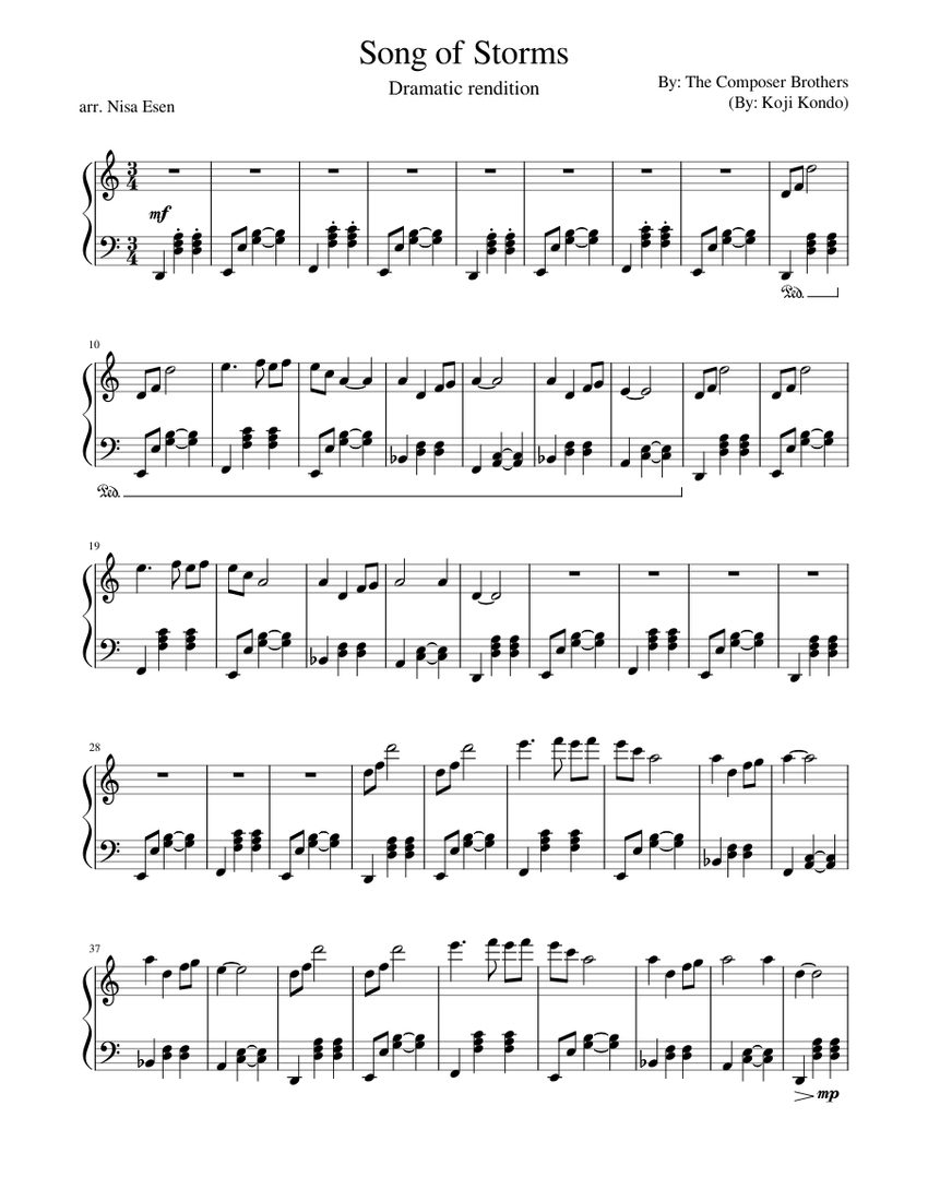 Song of Storms (A Dramatic Rendition) Sheet music for Piano (Solo ...