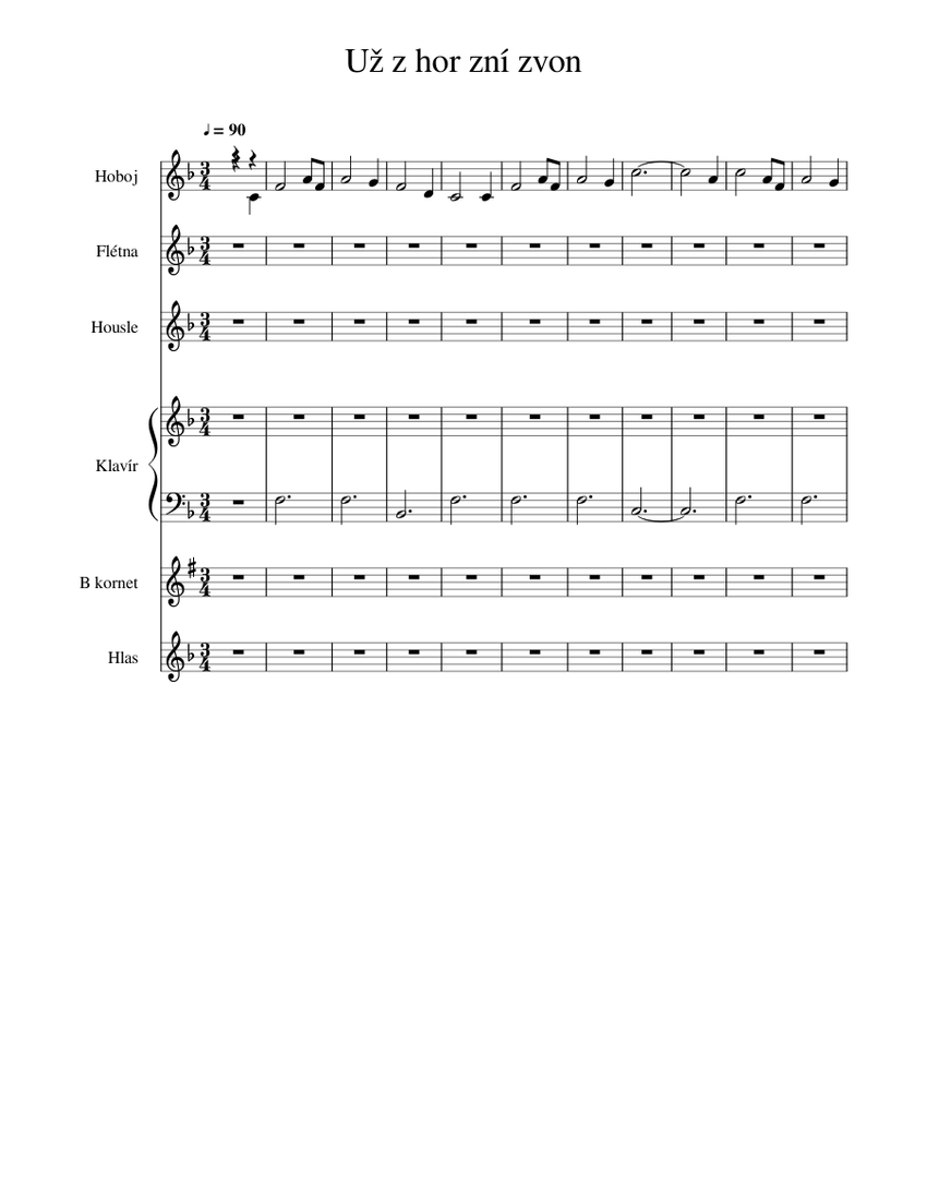 Už z hor zní zvon Sheet music | Musescore.com