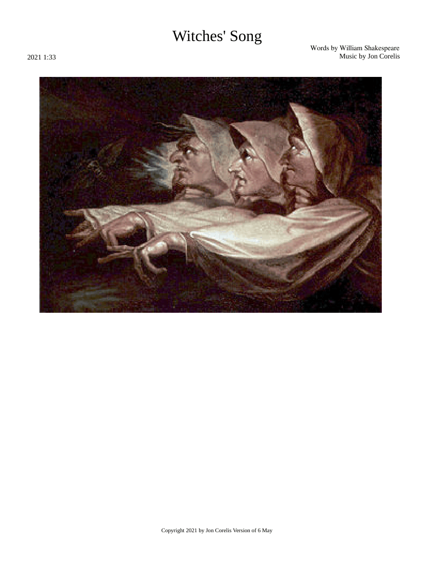 Witches' Song sheet music for Voice download free in PDF or MIDI