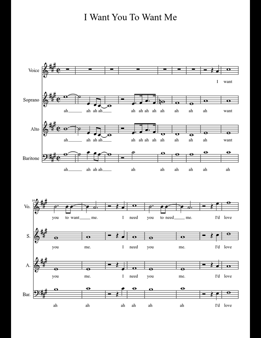 I Want You To Want Me sheet music download free in PDF or MIDI